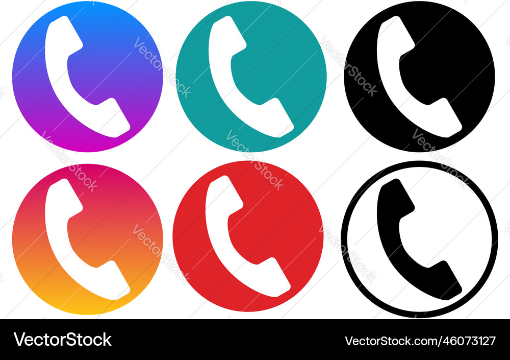 6 types of call icons Royalty Free Vector Image
