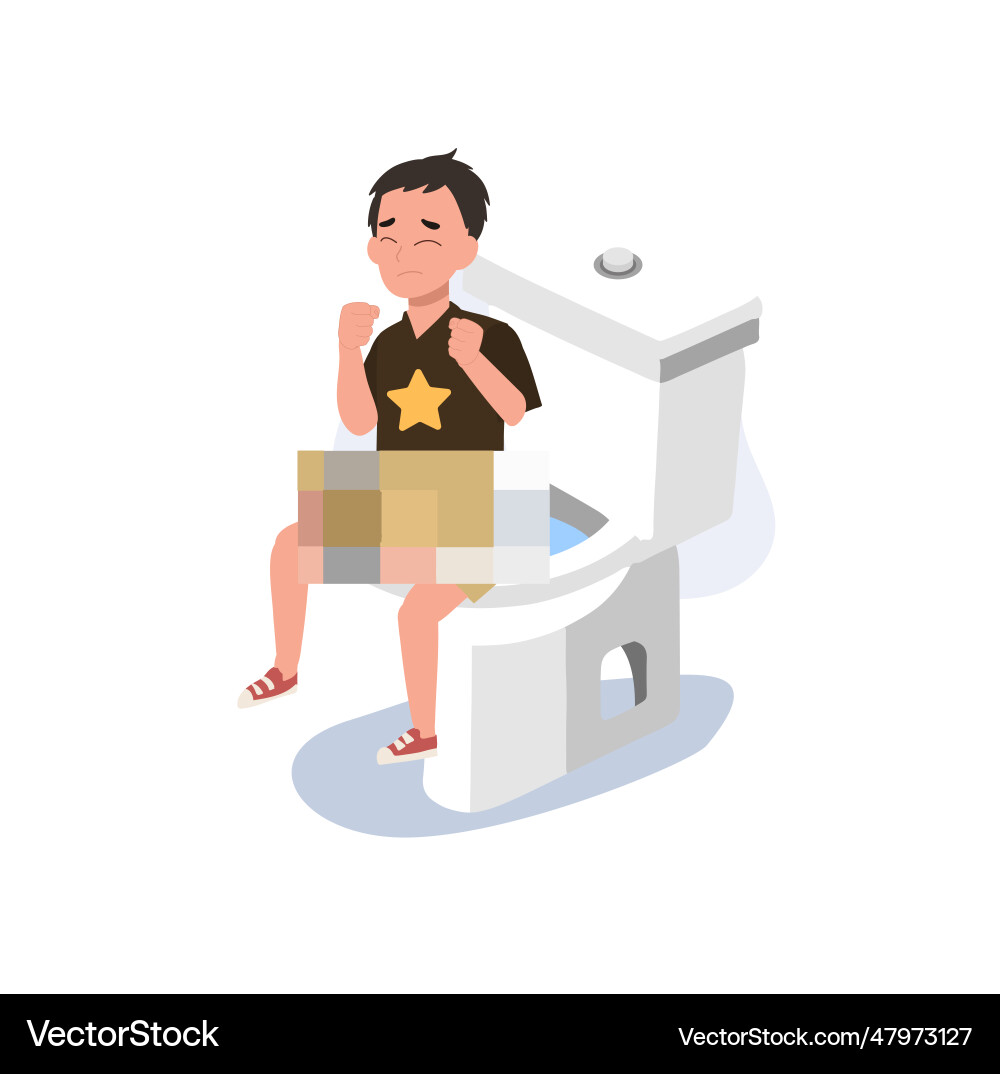 Constipation ailment in kids health problem young Vector Image
