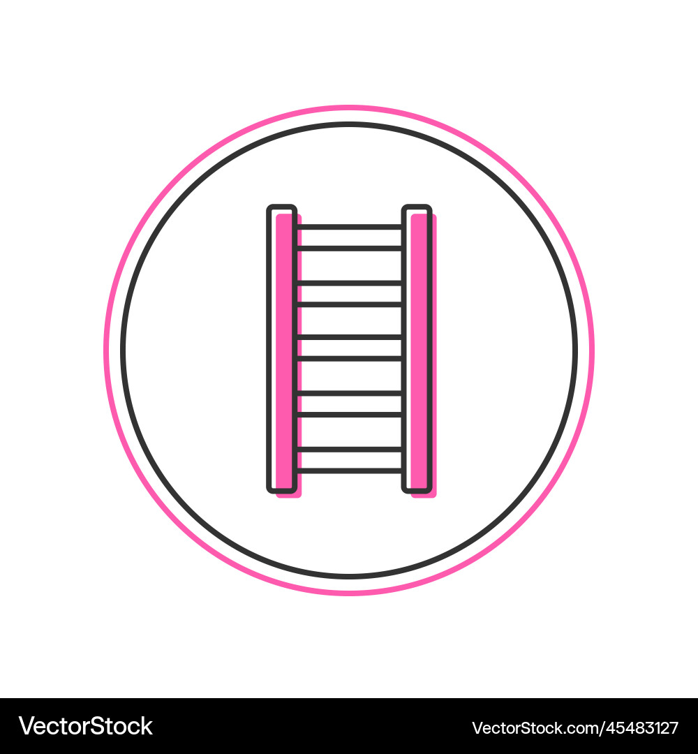 Filled outline fire escape icon isolated on white Vector Image