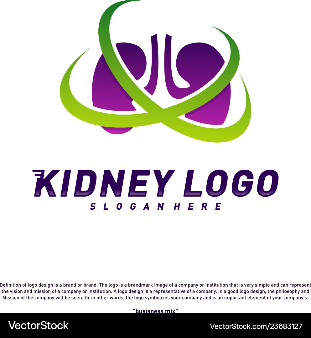 Kidney logo design concept urology template Vector Image