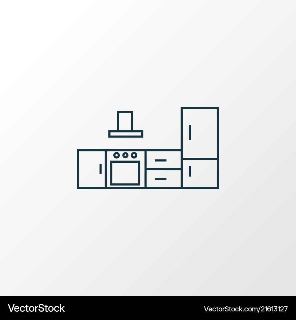 Kitchen set icon line symbol premium quality Vector Image