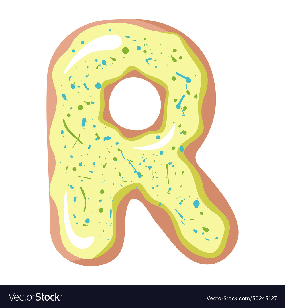 Letter donut alphabet on white Royalty Free Vector Image