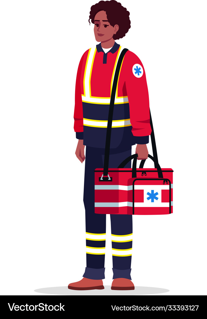 Paramedic semi flat rgb color Royalty Free Vector Image