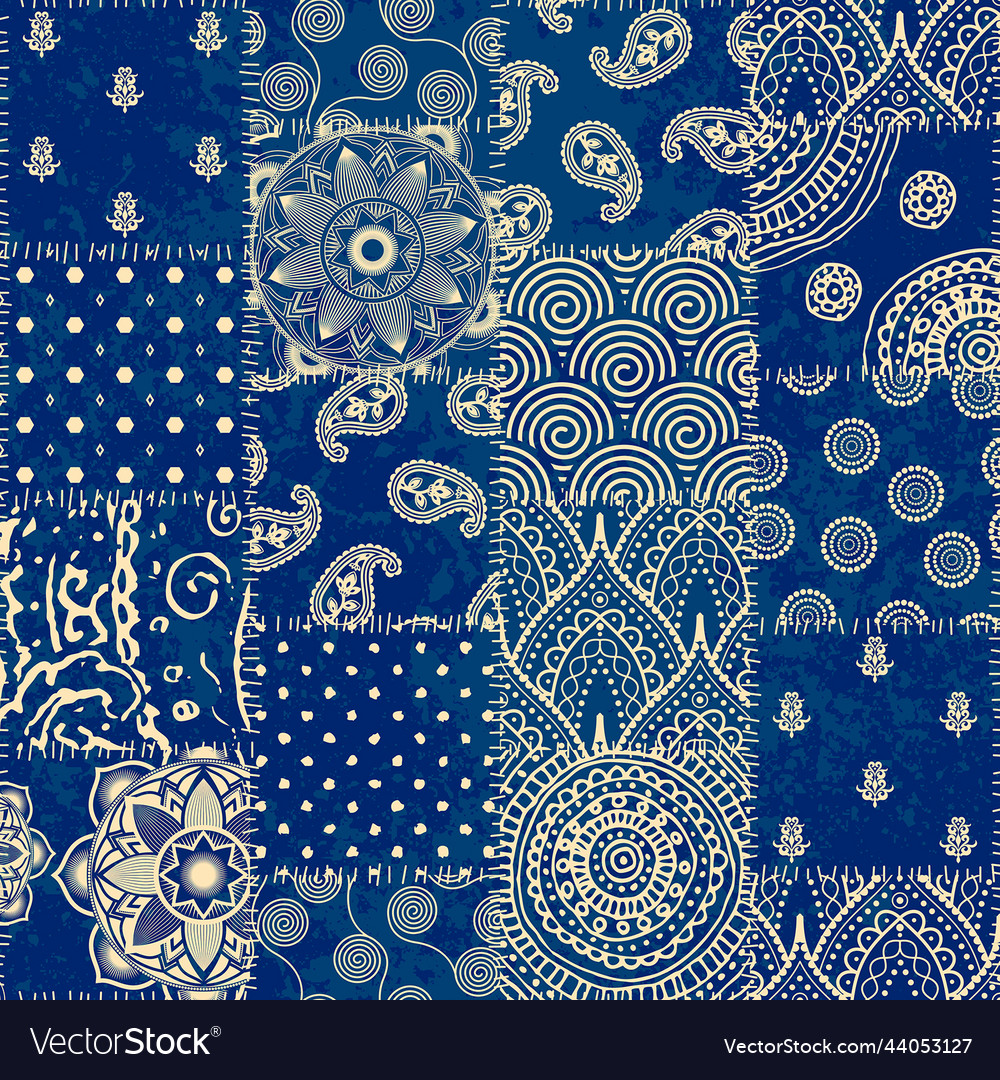 Patchwork textile pattern seamless quilting Vector Image