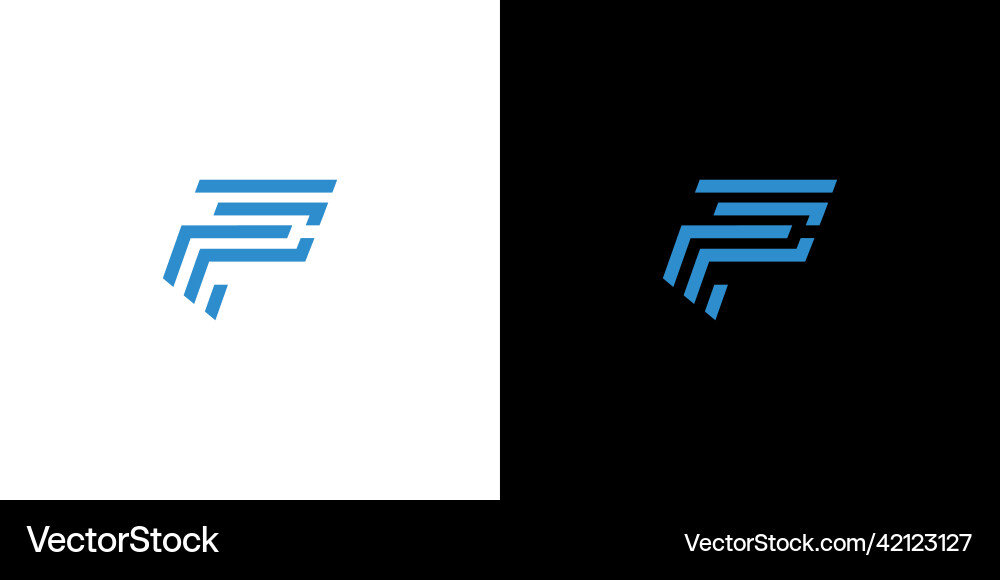 Sophisticated and modern fp letter initials logo Vector Image