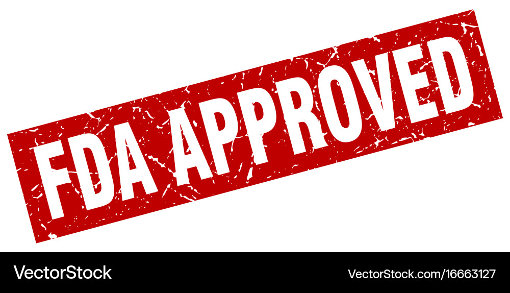 Square grunge red fda approved stamp Royalty Free Vector