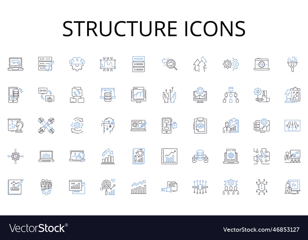 Structure icons line collection javascript Vector Image Structure icons line collection javascript Vector Image