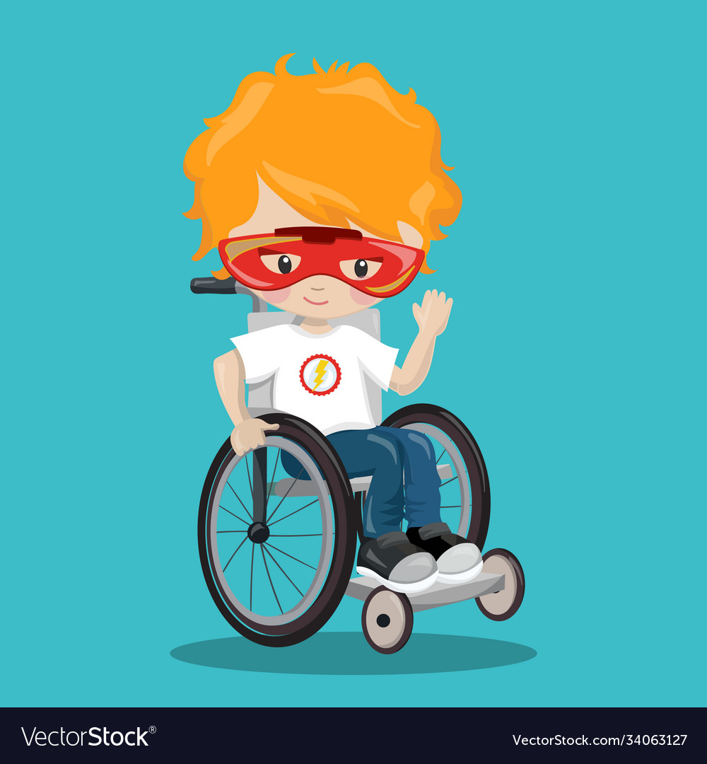 Superhero in a wheelchair orange ironman 11 Vector Image