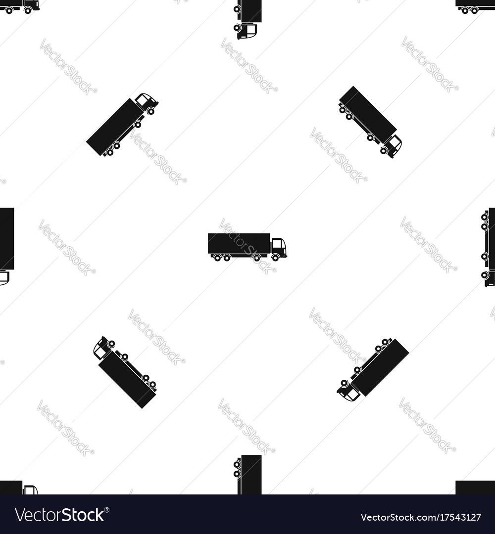 Truck pattern seamless black Royalty Free Vector Image