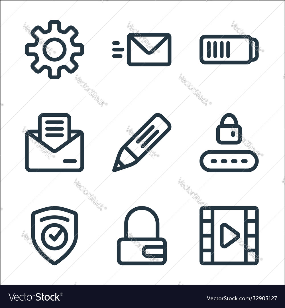 Ui line icons linear set quality line set Vector Image