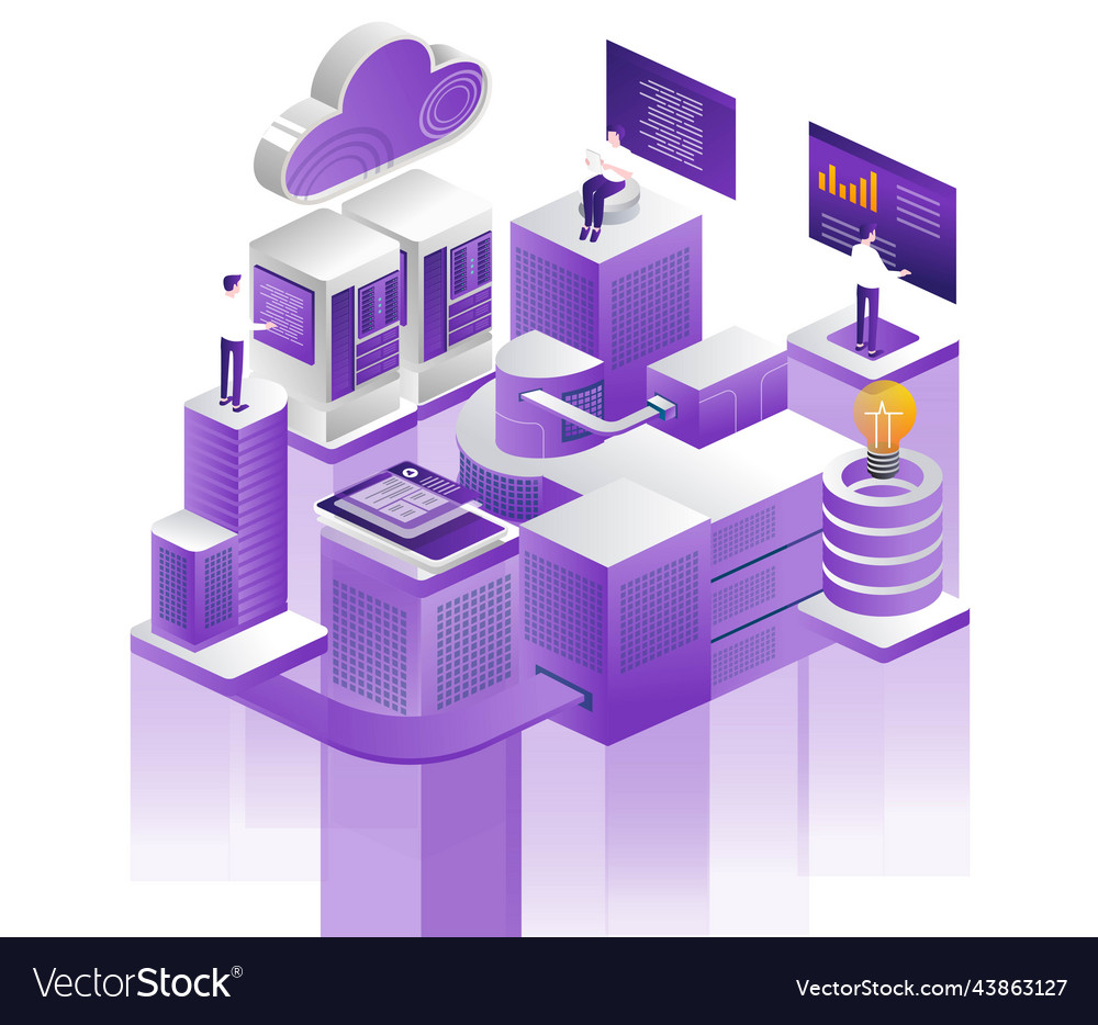 Web developer and server analytics Royalty Free Vector Image