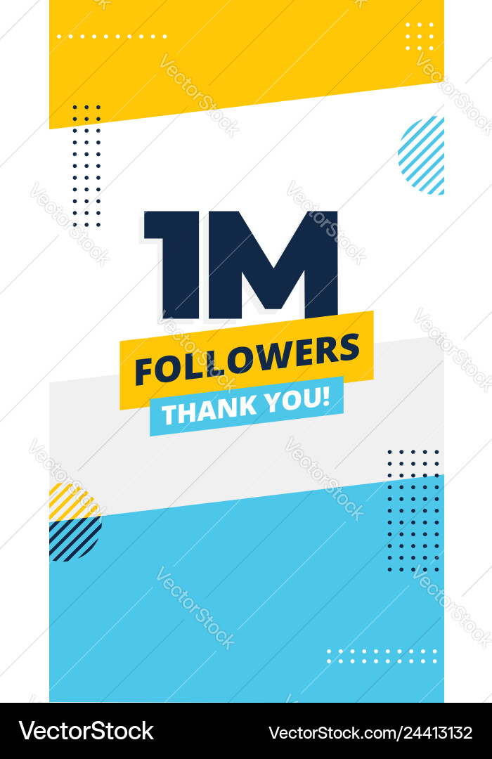 1m followers story post background template Vector Image