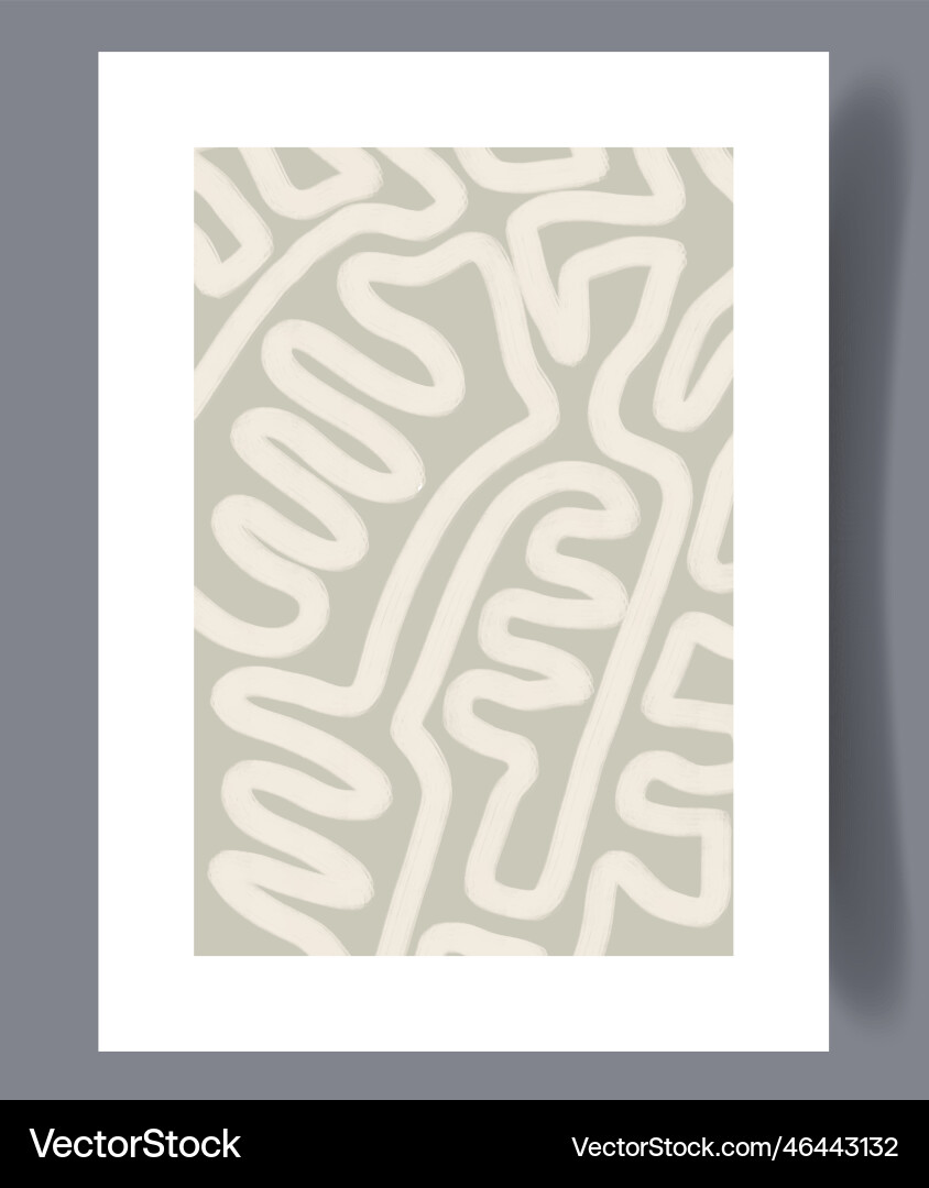 Abstract lines modern sketch wall art print Vector Image