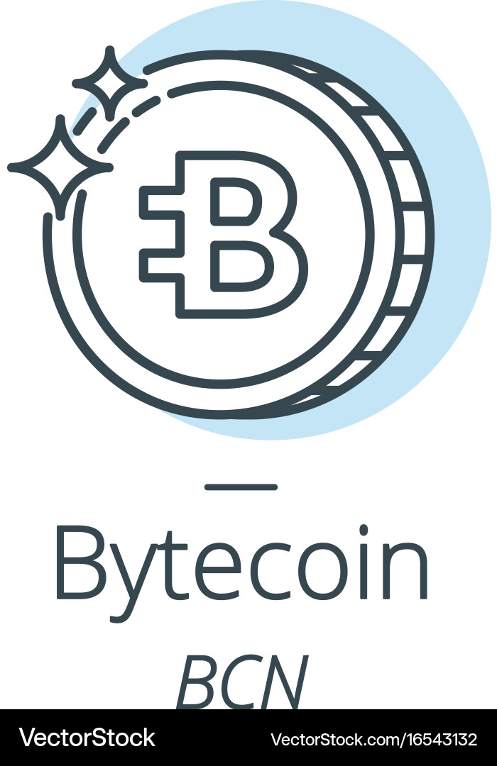 Bytecoin cryptocurrency coin line icon of virtual Vector Image