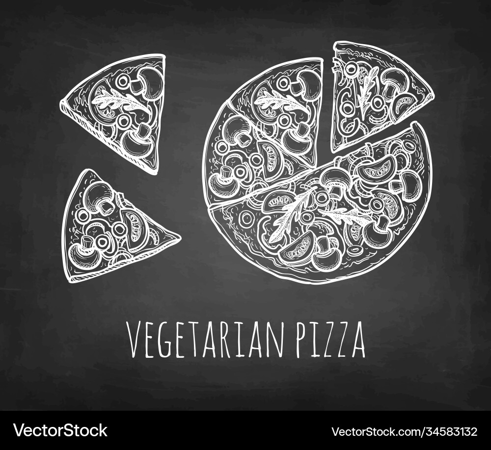 Chalk sketch pizza Royalty Free Vector Image - VectorStock