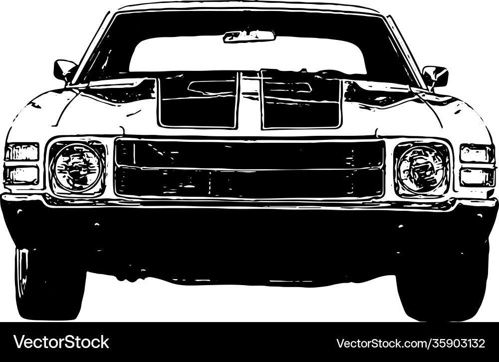Classic 1970s muscle car Royalty Free Vector Image