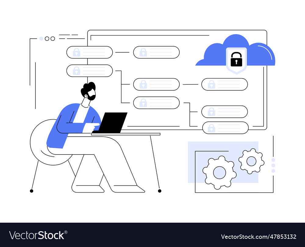 Cloud Security Abstract Concept Royalty Free Vector Image
