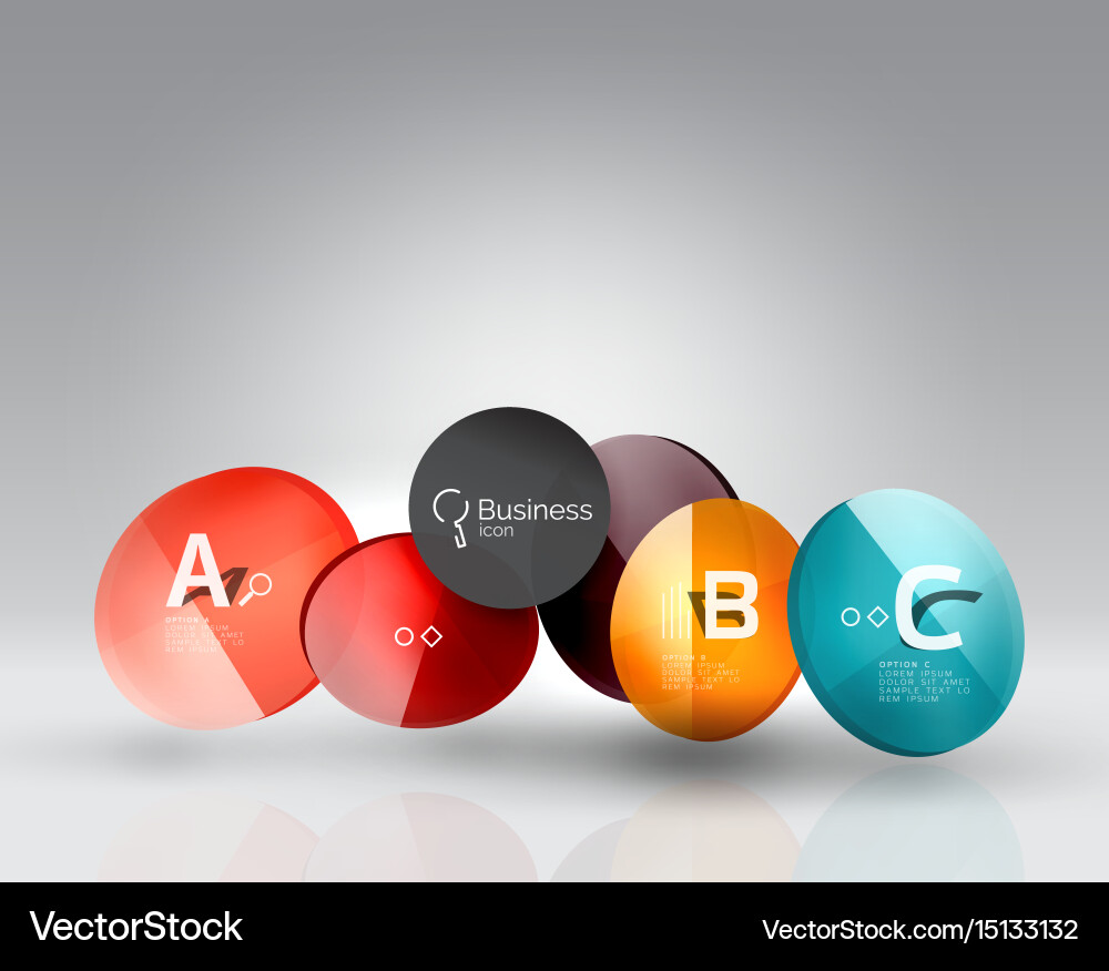 Colorful glossy circle infographics Royalty Free Vector