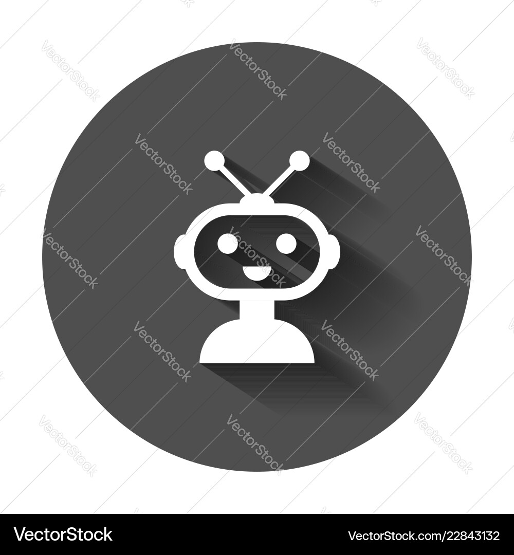 Cute robot chatbot icon in flat style bot Vector Image