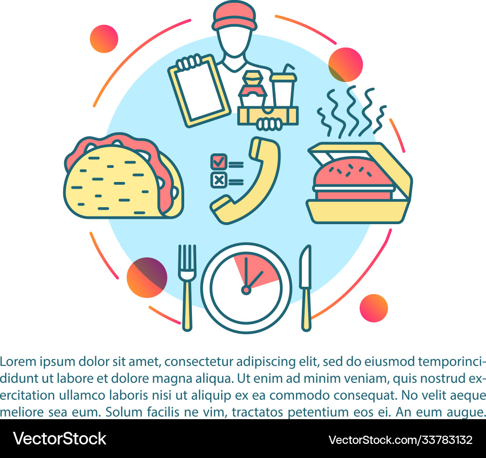 Delivery food service concept icon with text Vector Image