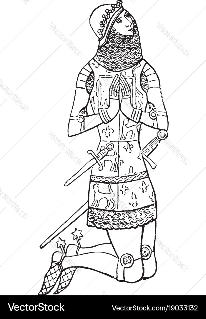 Edward the black prince vintage Royalty Free Vector Image