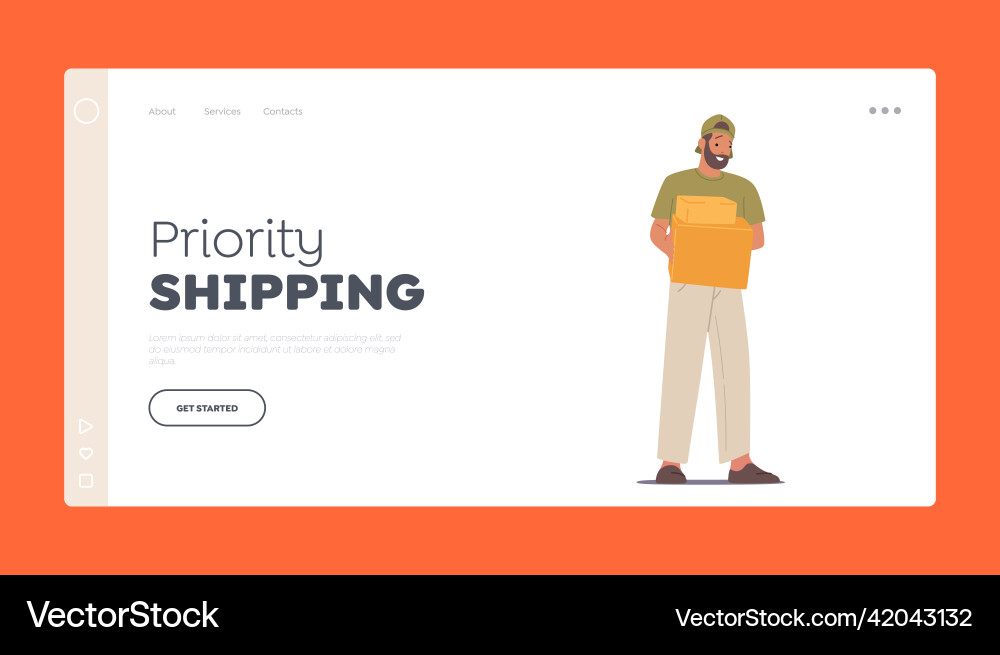 Express delivery service shipping landing page Vector Image