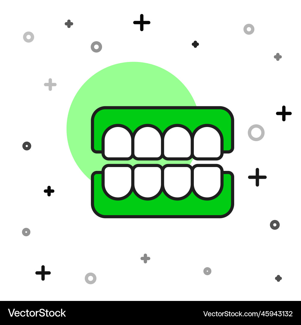 Filled outline false jaw icon isolated on white Vector Image