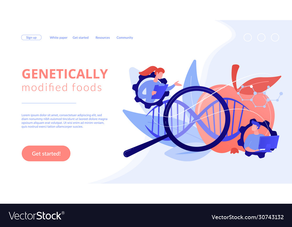 Genetically modified foods concept landing page Vector Image