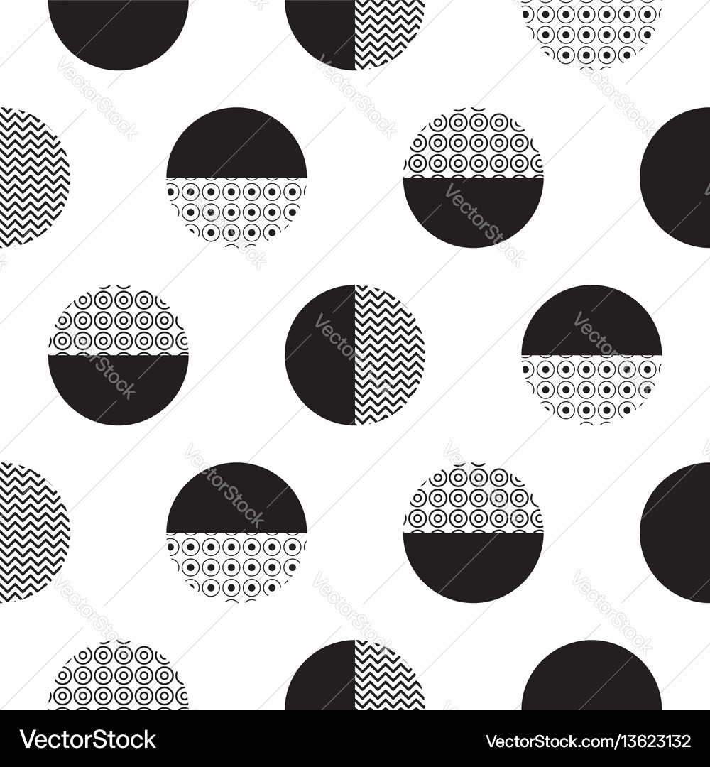 Geometric black and white dotted circles Vector Image