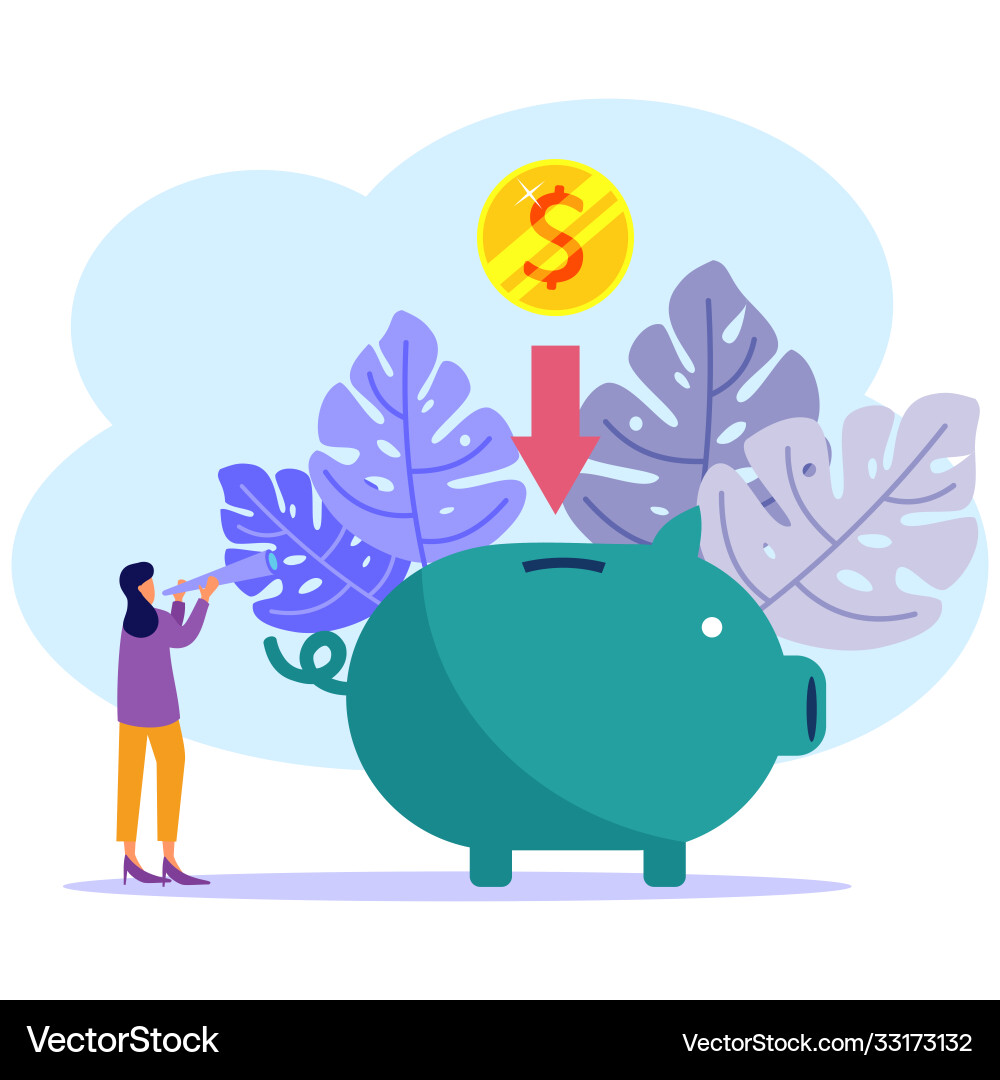 Graphic cartoon character business saving Vector Image
