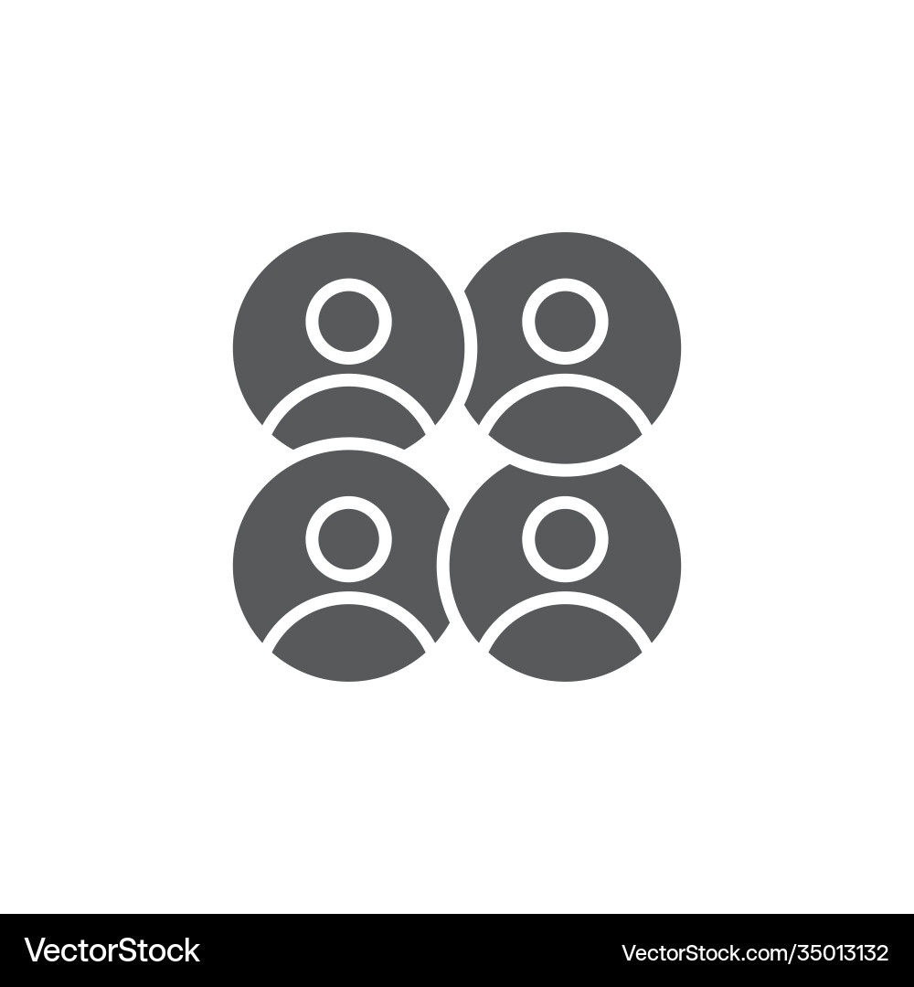 Group four people symbol isolated on white Vector Image