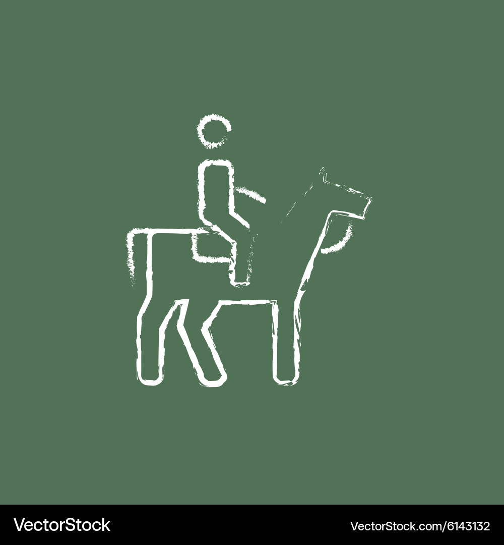Horse riding icon drawn in chalk Royalty Free Vector Image