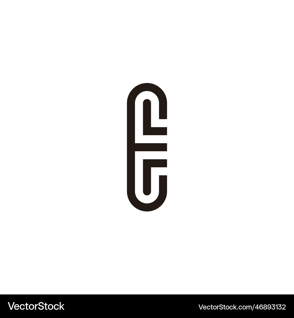 Letter e l and r capsule geometric symbol simple Vector Image