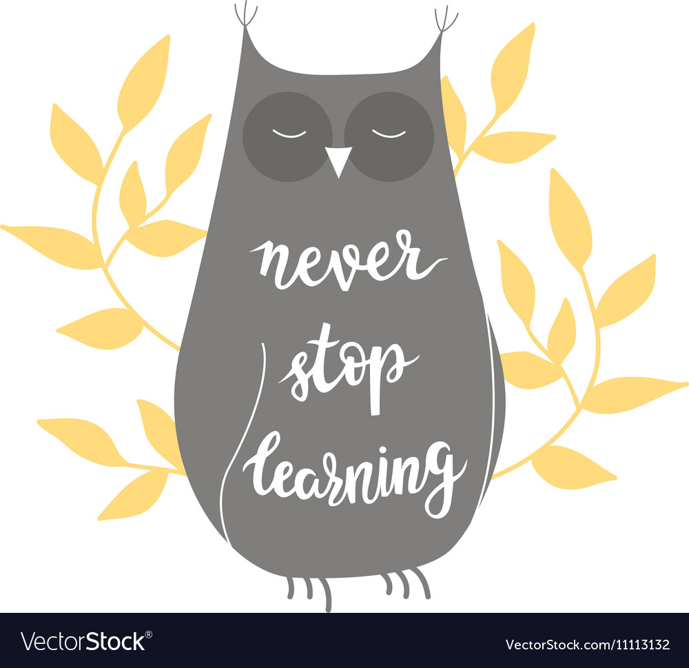 Never stop learning Royalty Free Vector Image - VectorStock