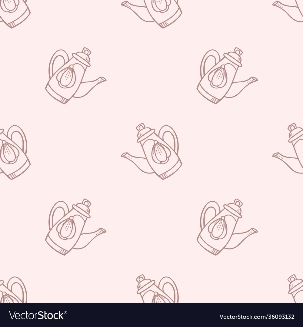 Teapot seamless repeat pattern background Vector Image