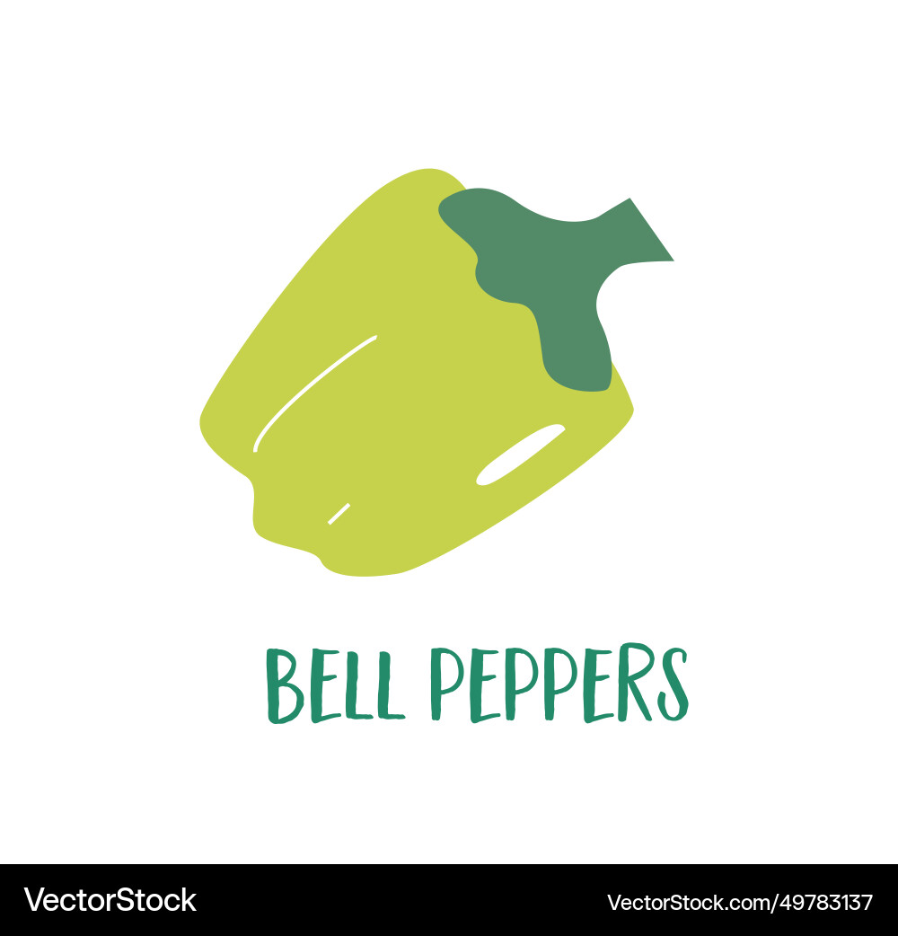 A green bell paper in flat style on white Vector Image