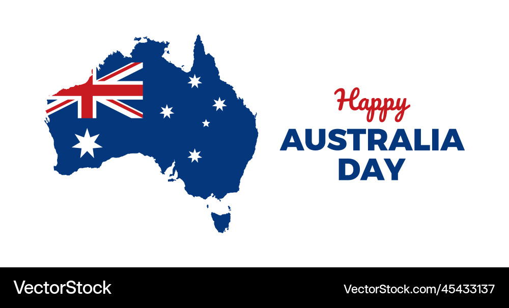 Australia day poster with map silhouette Vector Image