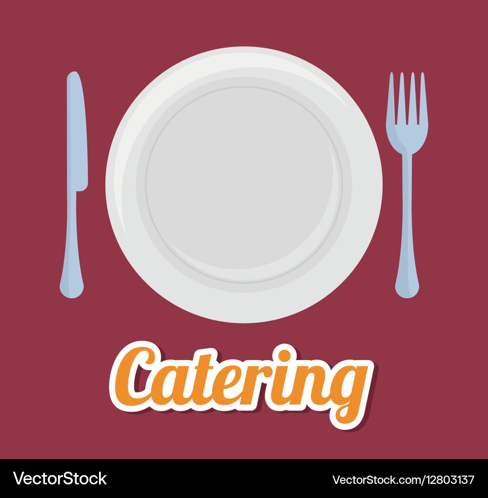 Catering related icons emblem Royalty Free Vector Image