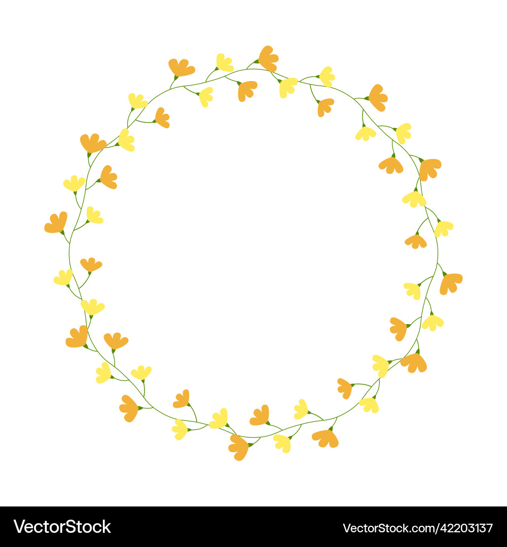 Circle floral frame circular flower wreath Vector Image