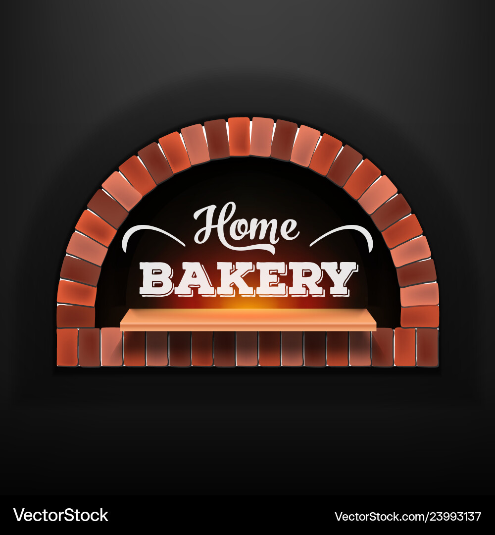 Creative of stone brick pizza Royalty Free Vector Image