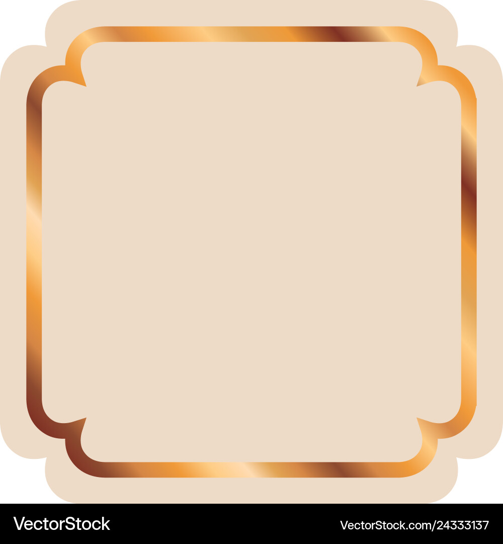Elegant frame golden isolated icon Royalty Free Vector Image