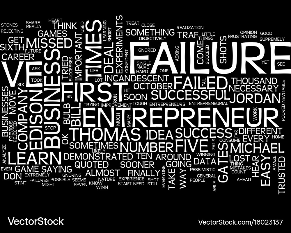 Entrepreneurial failure get used to it text Vector Image