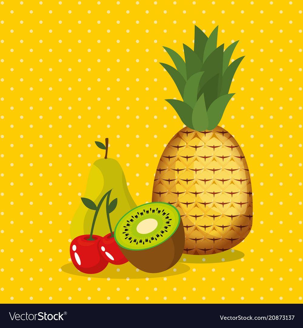 Fresh fruits healthy food Royalty Free Vector Image