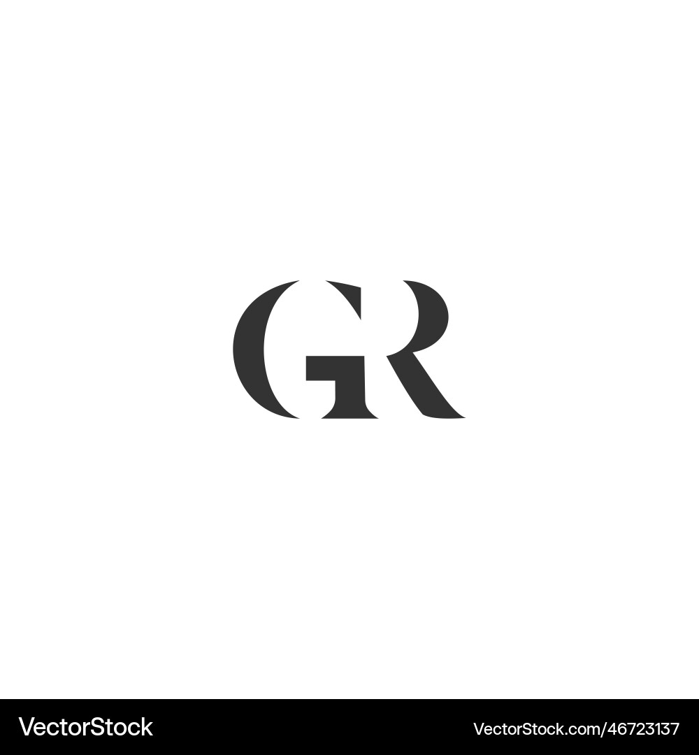 Gr logo design template graphic branding Vector Image