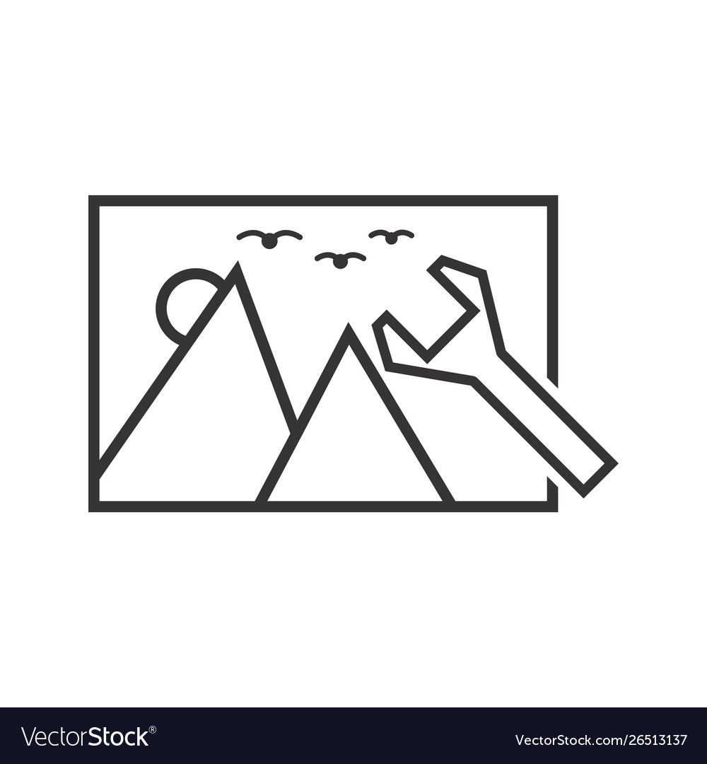 Image optimization line black icon Royalty Free Vector Image