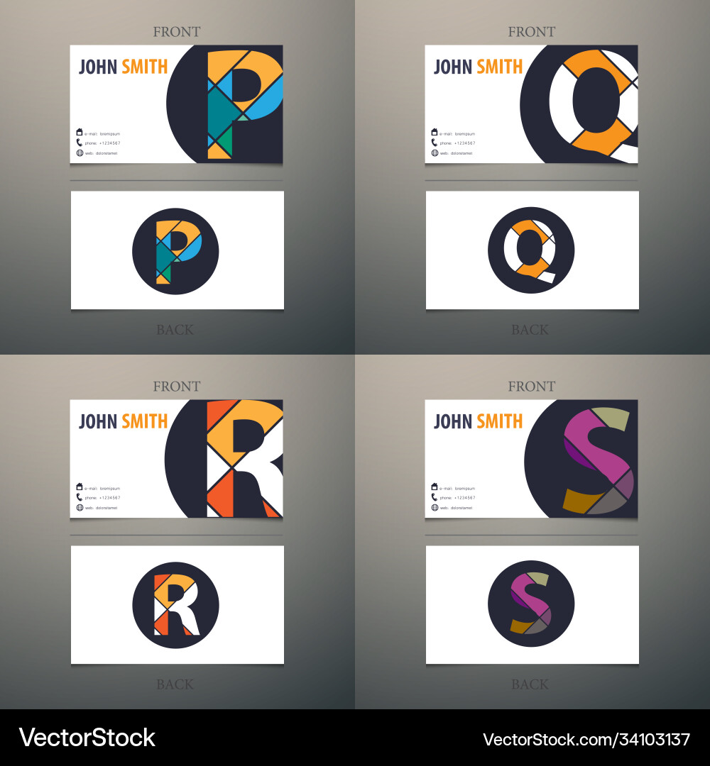 Letter business card design templates Royalty Free Vector