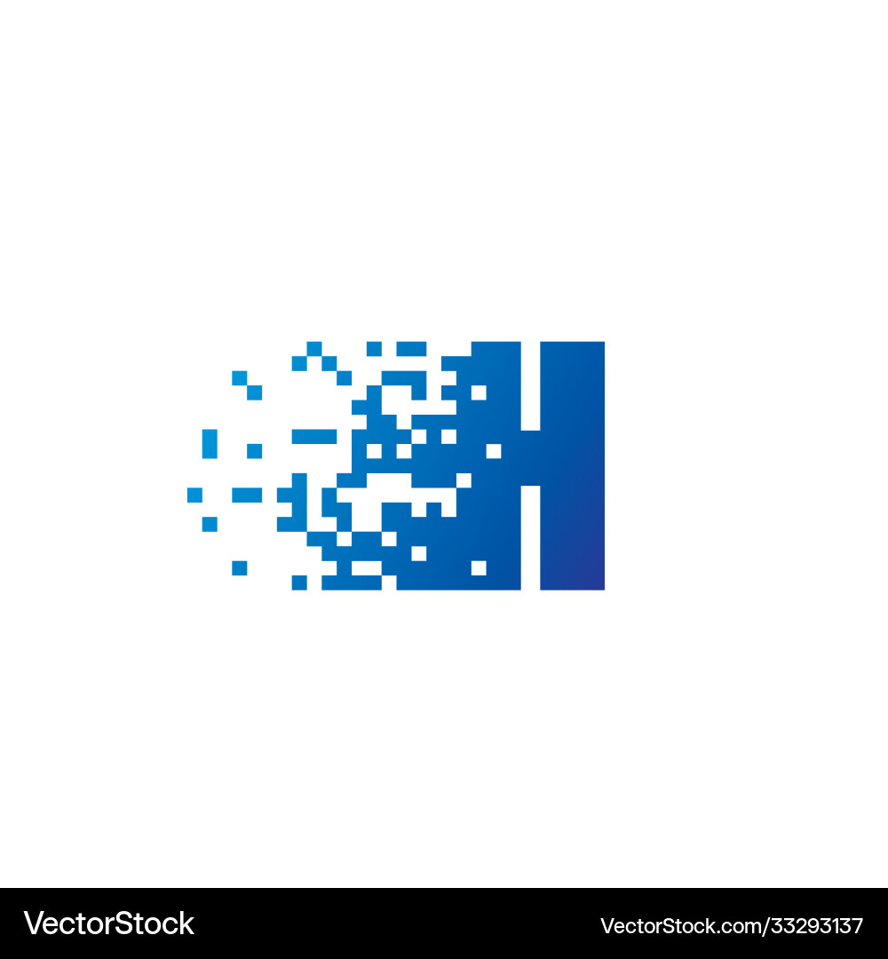Letter h pixel logo fast moving h logo Royalty Free Vector
