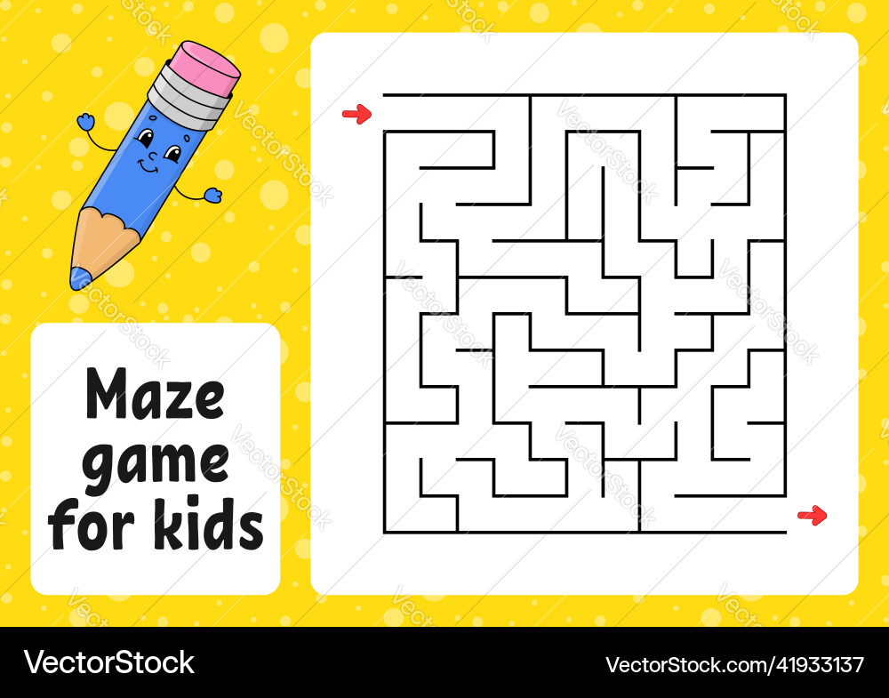 Maze game for kids funny labyrinth activity Vector Image