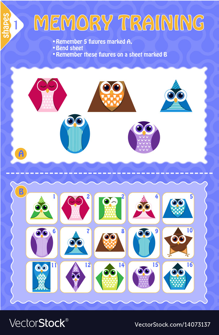 Memory game children geometry shapes Royalty Free Vector
