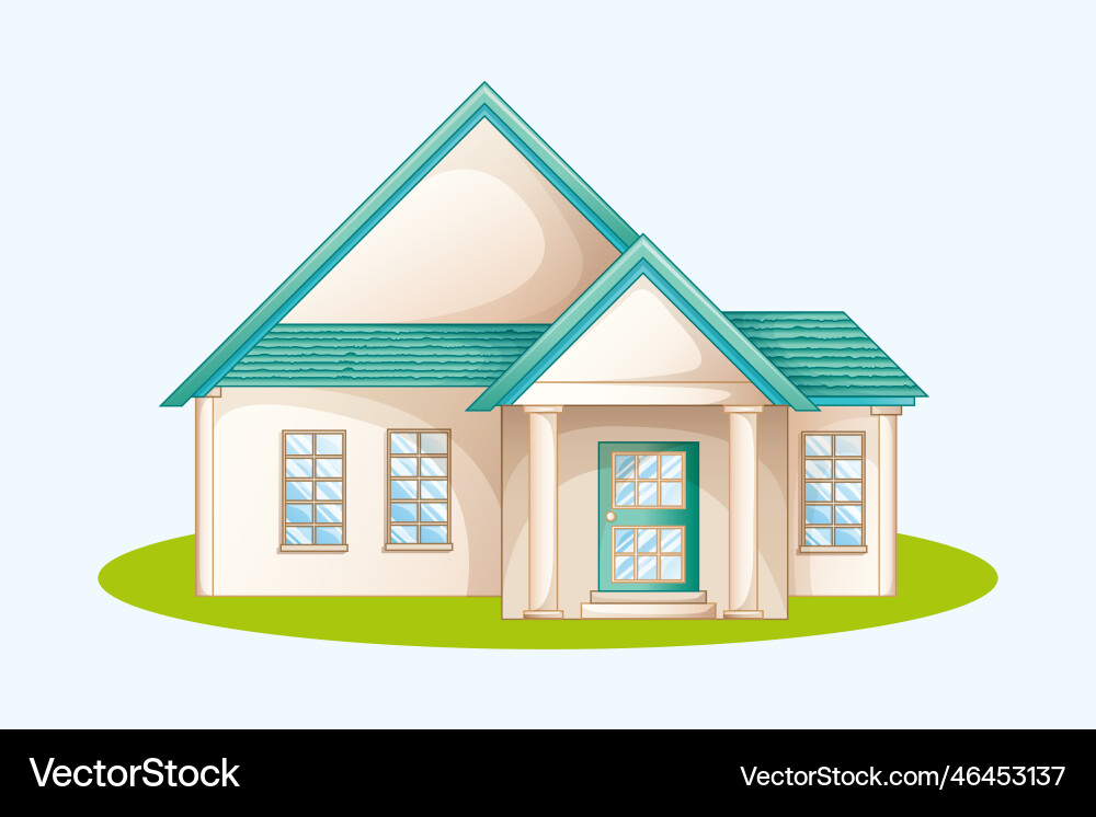 Modern house template - one door and 3 windows Vector Image